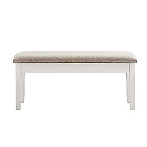 Powell Company Jane White and Beige Dining Storage Compartment by Powell Bench
