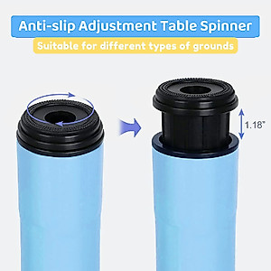 Arlopu Kids Table and 4 Chair Set, Height Adjustable Toddler Table and Chair Set, Non-Slip Legs, Graffiti Desktop, Large Children Activity Table, Reading Daycare Classroom Home (Blue)