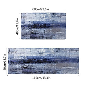 ROTORS Easter Kitchen Rugs Set of 2, Decorative Spring Easter Bunny Eggs Kitchen Mats Waterproof, Anti-Fatigue Rugs with Non-Slip Back Pad for Home Kitchen Decor