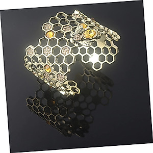 KESYOO Cuff Bracelet Bangle Bracelets Chunky Bracelet Arm Cuff Honey Bee Hive Bracelet Minimalist Bangle Bracelet Aesthetic Bee Jewelry for Women