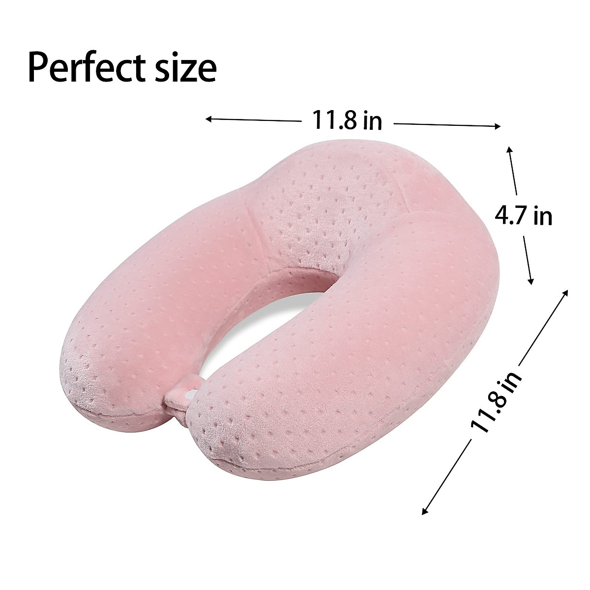Gosider Neck Pillow Memory Foam Comfortable Travel Neck Pillow, Pink Airplane Pillow U Shape for Head and Neck Support, Portable Neck Pillows for Sleeping Travel Machine Washable