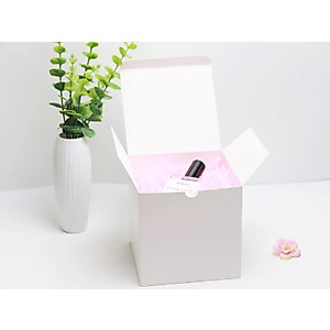 PQZKLDP 15 Packs 6x6x6 inches Fold Box Easy Assemble Small Paper Gift Box Decorative Party Favor Kraft Box with Lid for Birthday, Wedding, Anniversary, Party , with Stickers ,66 FT Twine (6*6*6 Inch, White)