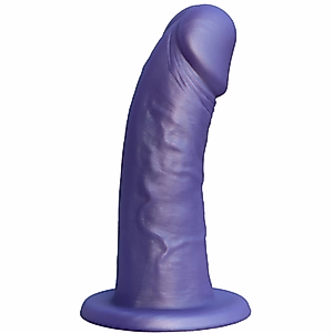 5.8 Inch Medium Realistic Bent Dildo with Suction Cup,1.6'' Diameter Thick Dildo for Anal Vaginal G-spot Stimulation,Lifelike Penis Fake Cock Adult Sex Toy Made of Liquid Silicone,for Women Men