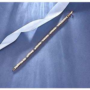 UOOANUO Evil Eye Bracelets for Women 18K Gold and Silver Filled with 4MM Cubic Zirconia Tennis Bracelet Evil Eye Jewelry