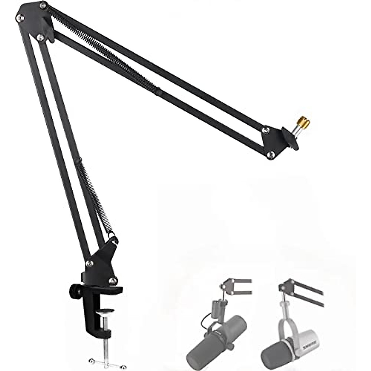 SM7B and MV7 Boom Arm, Heavy Duty Mic Arm Desk Mount Adjustable Suspension Mic Stand Compatible with Shure SM7B and Shure MV7 Vocal Dynamic Microphone