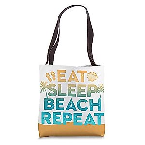 Sea Shells Flip Flops Eat Sleep Beach Repeat Tote Bag