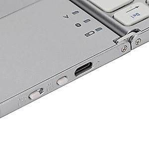 Hilitand Folding Wireless Bluetooth Keyboard with Touchpad,3 Folds 63 Keys Portable Slim Keyboard with Trackpad,for Smartphone Tablet Laptop,for Android for Windows for iOS(Silver White)
