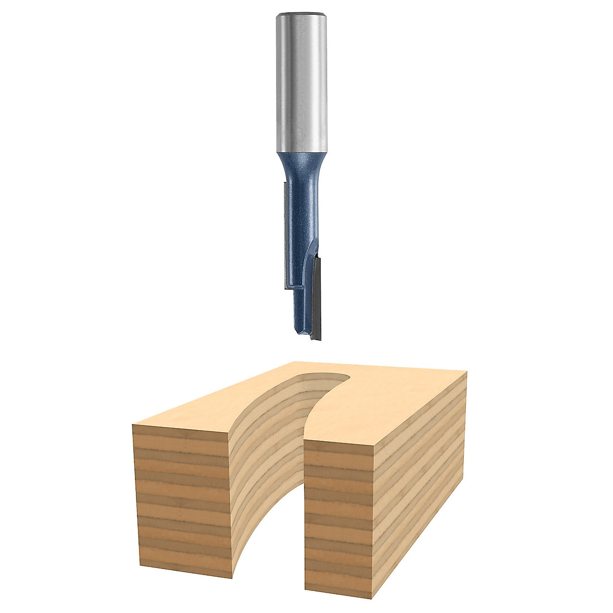 BOSCH 85291M 3/8-Inch Diameter 1-5/16-Inch Cut Carbide Tipped Staggertooth Straight Router Bit 3/8-Inch Shank