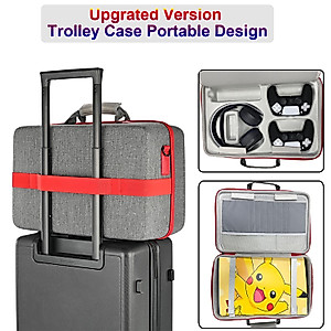 ASNOMY Carrying Case Compatible with PS5, Hard Shell Carry Case Travel Bag, Organizer Protective Case for Playstation 5 Console,Dual Controller and Accessories[Not suitable with 2023 "slim version]