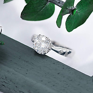 DovEggs Moissanite Engagement Ring for Women 1.5ct 7.5mm G-H-I Color Heart Arrows Cut Moissanite Lab Created Diamond Solitaire Wedding Rings 14K Gold QUALITY Sterling Silver(6.5)