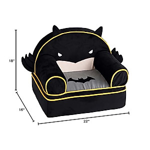 Fun Costumes Batman Face Chair Lounger Seat, DC Comics Iconic Black Comfy Soft Plush Seat Standard