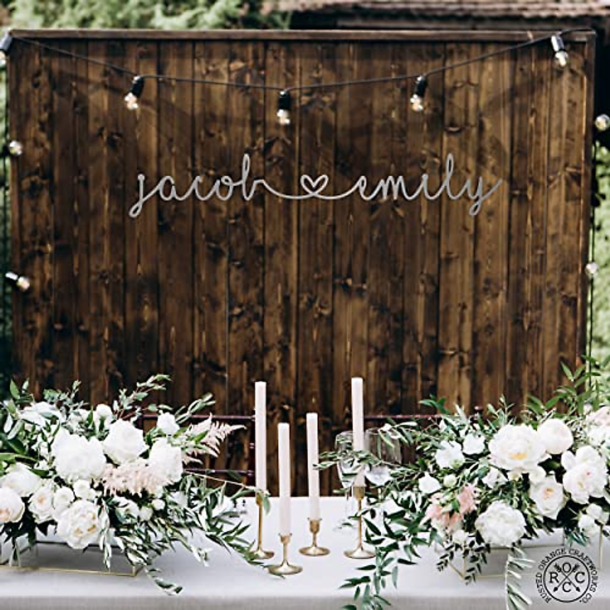 ROCC RUSTED ORANGE CRAFTWORKS CO. I Heart You 36" Wedding Decorations for Reception Personalized Metal Name Sign Wedding Reception Decorations Mr and Mrs Sign Wedding Present Personalized Metal Signs