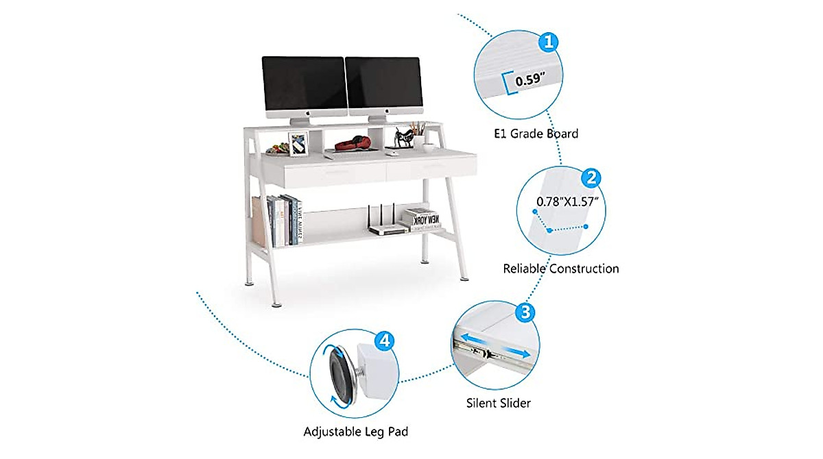 Tribesigns 47" Computer Desk: Stylish & Functional