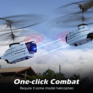 VATOS Remote Control Helicopter, 2.4GHz Obstacle Avoidance Aircraft with Altitude Hold and LED Light, 3.5CH RC Helicopter with Gyro Stabilizer, Support One Key Take Off/Landing Indoor to Fly