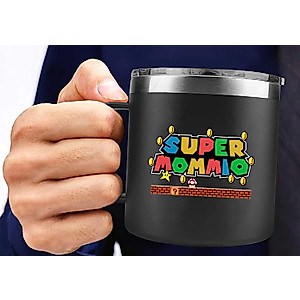 YACO STORE 14oz Mug- Super Mommio | Gifts for Mom for Christmas Mom Birthday Gift - Mom Gifts from Daughter Son - Birthday Gifts for Mom - Mom To Be Gifts - Best Mom Ever Gifts -New Mom Gifts