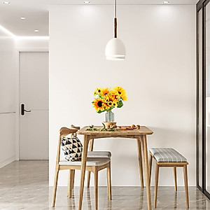 Levana.m Artificial Sunflowers Bouquet with Stems Silk Sunflowers Fake Yellow Flowers for Wedding DIY Garden Craft Art Home Decor Birthday Party Outdoor Decor