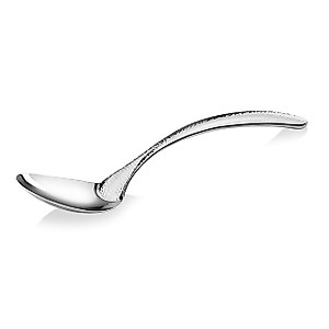 New Star Foodservice Mars Collection, Stainless Steel, 18/8 Hammered Hollow Handle Serving Spoon, 12.8-Inch
