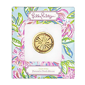 Lilly Pulitzer Cell Phone Gold Metal Stability Tech Ring, Citrus