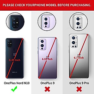 Jusy 3p Oneplus Nord N10 5G Case & Tempered Glass Screen Protector & Camera Protector for 1+ Nord N10, Protective Case with Rotate Holder Kickstand and Magnetic Plate for Oneplus Nord N10 (Navy)