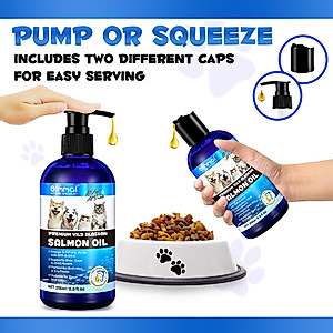 RTBYUE Omega 3 Fish Oil for Dogs -8.8 FL.OZ Salmon Oil for Dogs & Cats - Dog Fish Oil Supplement - Omega 3 Fish Oil for Pet Skin and Coat, Shedding, EPA + DHA, golden