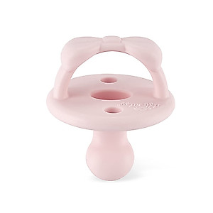 Itzy Ritzy Silicone Orthodontic Pacifiers - Sweetie Soother Pacifiers with Collapsible Handle & Two Air Holes for Added Safety, Baby Pacifiers for Ages 6-18 Months (Ballet Slipper & Primrose)