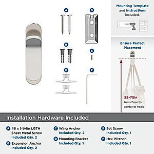Amerock HBX37012G1026 | Unison Single Prong Decorative Wall Hook | Satin Nickel/Polished Chrome Hook for Coats, Hats, Backpacks, Bags | Hooks for Bathroom, Bedroom, Closet, Entryway