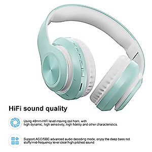 MOHALIKO Wireless Headphones, P68 Bluetooth 5.0 Foldable Rechargeable Wireless Headset HiFi Sound Headphones for School Home or Travel Black