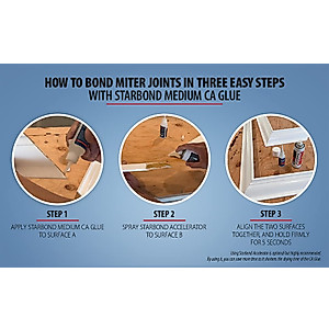 STARBOND 4 oz. Medium CA Glue with 8 oz. Pump Accelerator Bundle - Super Craft Glue for Wood, Plastic, Metal, Leather, Ceramic - Cyanoacrylate Glue for Woodworking, Woodturning, Guitar, Hobby