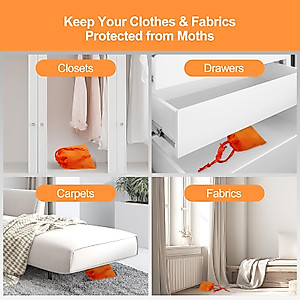 15 Pack Moth Repellent for Closets Made with Plant-Based Ingredients, Effective Moth Repellent for House to Get Rid of Moths from Closets, Drawers, Wardrobes, Storage Boxes, Insect Traps for Indoor