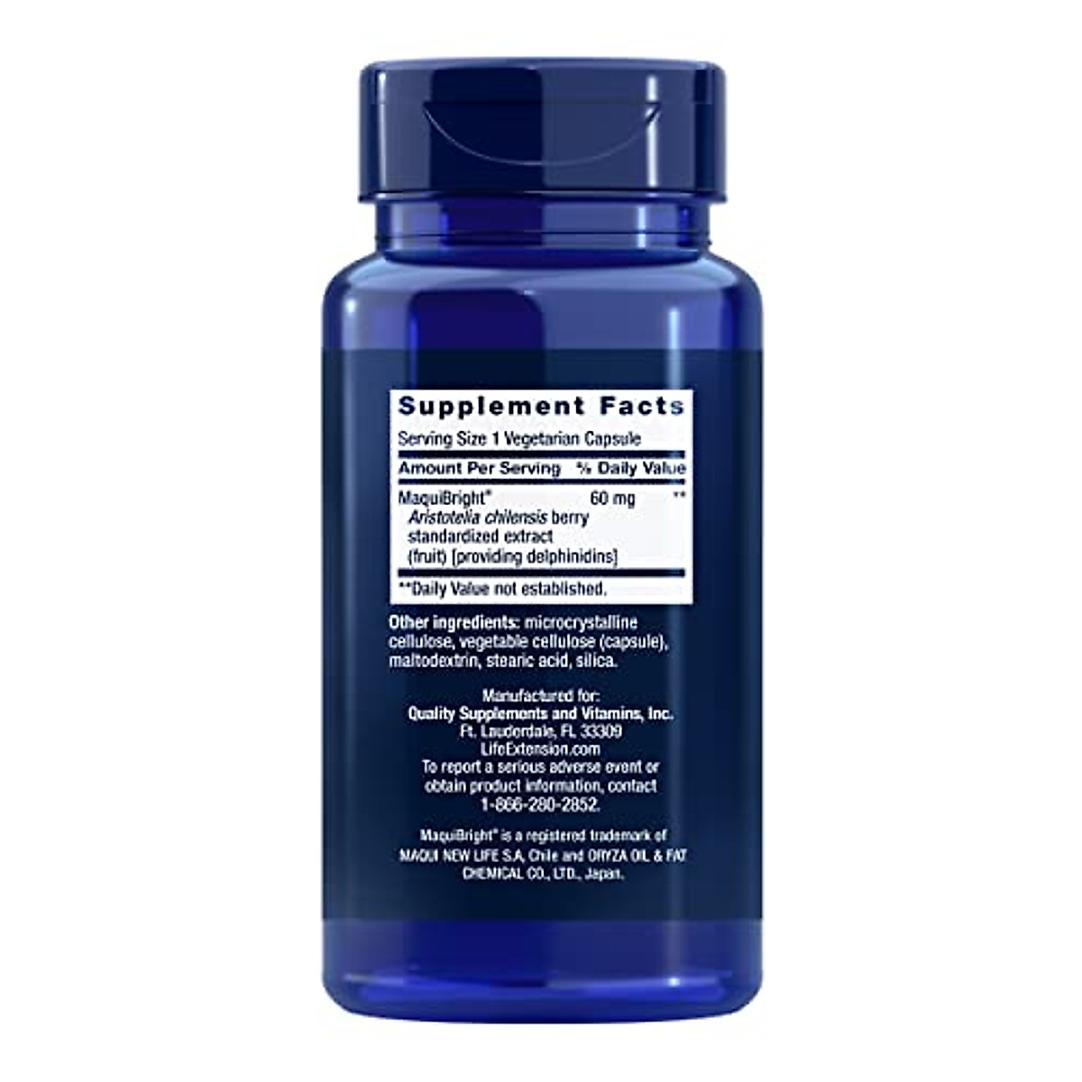 Life Extension Tear Support with MaquiBright 60mg - Maqui Berry Extract Eye Health Supplement For Dry Eyes - Tear Production Formula - Non-GMO, Gluten-Free, Vegetarian - 30 Capsules