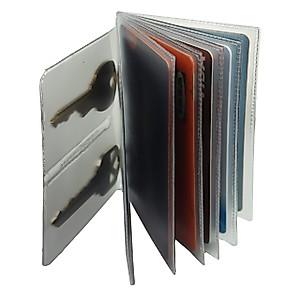 Set of 2 Heavy Duty Vinyl 6 Pages Insert with Fancy Key Tab for Bifold or Trifolds Wallet Made in USA