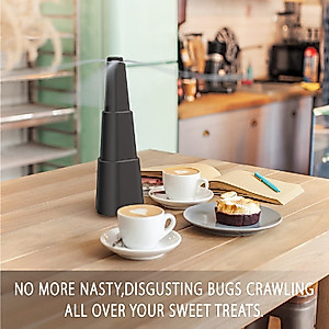 chemotex Fly Fan for Tables Fly Fan for Outdoor Keeps Flies Away Fly Repellent Fans for Outdoor Table Top Bug Repellent Fan with Holographic Blades for Outside, Patios (Black, 4Packs)