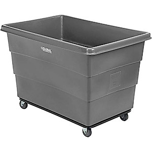 Global Industrial 20 Bushel Plastic Bulk Box Truck, Steel Chassis Base, Gray, 50-2/5"L x 34-3/5"W x 35-3/5"H