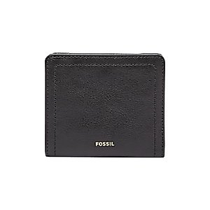 Fossil Women's Logan Leather Wallet RFID Blocking Small Bifold, Black (Model: SL7829001)