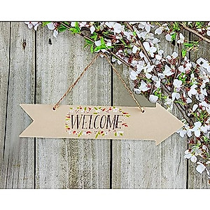 Juvale Unfinished Hanging Wood Arrow Plaque Directional Wall Sign (6 Pack) 13.5 x 3.5 Inches