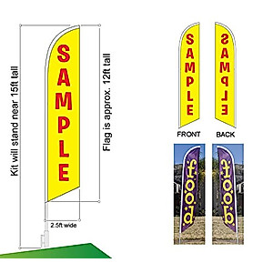 CBD Sold Here Smoke Shop E-Cig Vapor Kratom Advertising Feather Flag Kits Package, Includes 4 Banner Flags, 4 Flag Poles, 4 Ground Stakes