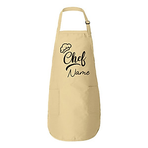 Personalized Chef Apron, Customized Apron, Apron for Daddy, Apron for Mommy, Chef Dad Apron, Chef Mom Apron, Custom Name Apron with Pockets***OPTIONAL EMBRIODERY AVAILABLE***
