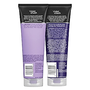 John Frieda Violet Crush Purple Shampoo and Conditioner Set - Blonde Toner Neutralizing Yellow Tones for Bleached and Platinum Hair, Enhancing Blonde Tones, 8.3 oz (2 Pack)
