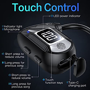 Open Ear Headphones Wireless Bluetooth, Air Conduction Earbuds Bluetooth 5.3 For Sports, 20h Playtime Touch Control Headset For Running, Cycling, Hiking, Driving，Earphones Gift for Men Women(Black)