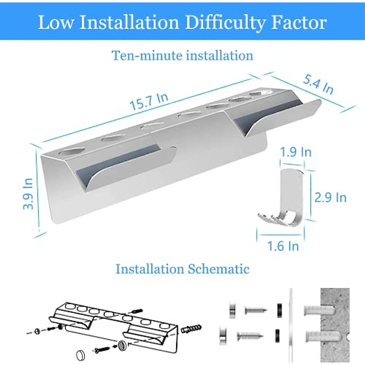 JiRiCHMi Storage Stand Holder for Dyson Airwrap, Metal Wall Mount Stand for 8-Hole Airwrap Styler and Accessories, for Home Bedroom Bathroom, Silver (Stand Only)