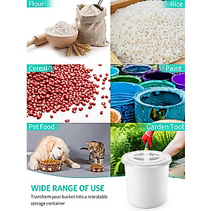 Chunful 3 Pieces 5 Gallon Screw Top Lids Bucket Seal Lid Leak Proof for Plastic Bucket Compatible with Gamma (White)