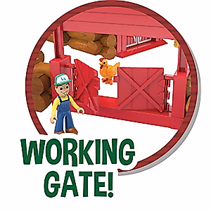 LINCOLN LOGS – Fun On The Farm - 102 Parts - Real Wood Logs - Ages 3+ - Best Retro Building Gift Set for Boys/Girls – Creative Construction Engineering – Top Blocks Game Kit - Preschool Education Toy