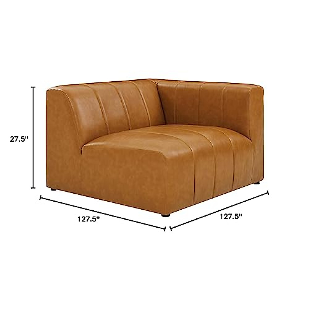 Modway EEI-4532-TAN Bartlett Vegan Leather Vegan Leather 5-Piece Sectional Sofa, Tan