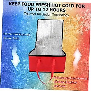 Anneome Insulation Camping Insulated Pizza Catering Supplies Insulated Grocery Thermal Lunch Food Transport Aluminum With Zipper Travel Warm Rice