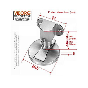 VIBORG Deluxe Solid SUS304 Stainless Steel Casting Adjustable Floor Mount Mounted Magnetic Door Stopper Doorstop Door Stop, RS-40F (1)