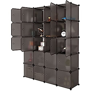 Dynamic Closet System 20 Cubes with Hanging Rod, DIY Assembly