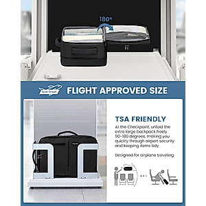 LOVEVOOK Travel Backpack for Women Men, Carry On Backpack 17Inch Laptop Backpacks Luggage Backpack Suitcase with Shoe Compartment with 6 Packing Cubes, with USB Port Flight Approved, Black