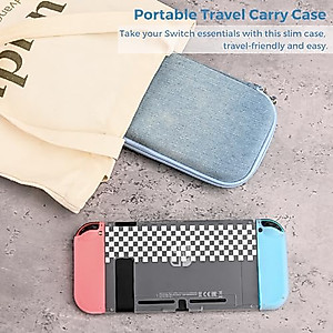 Younik Switch Case for Switch 2017, Denim Switch Carrying Case for Girls, 15 in 1 Accessories kit with Portable Case, Screen Protector, Cover, Thumb Grips Caps, Game Card Case and Strap