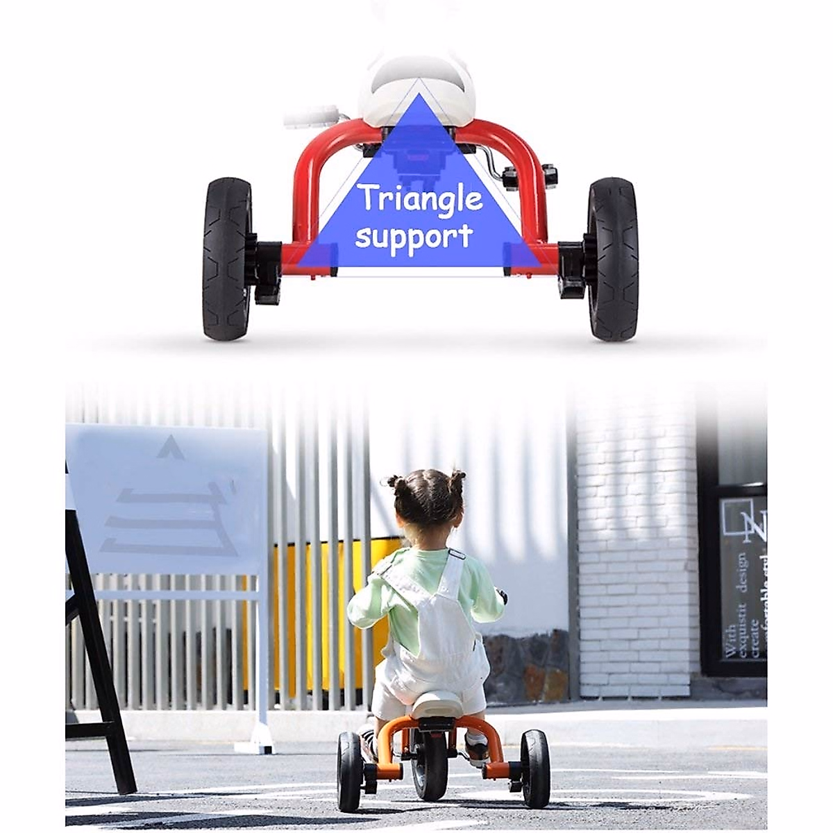 Ygqtbc Children's Tricycle,Perfect for Beginner Riders Ages 2+ – Encourages Active Play – Durable Design with Built-in Safety Features – Comfortable Ride (Color : B)