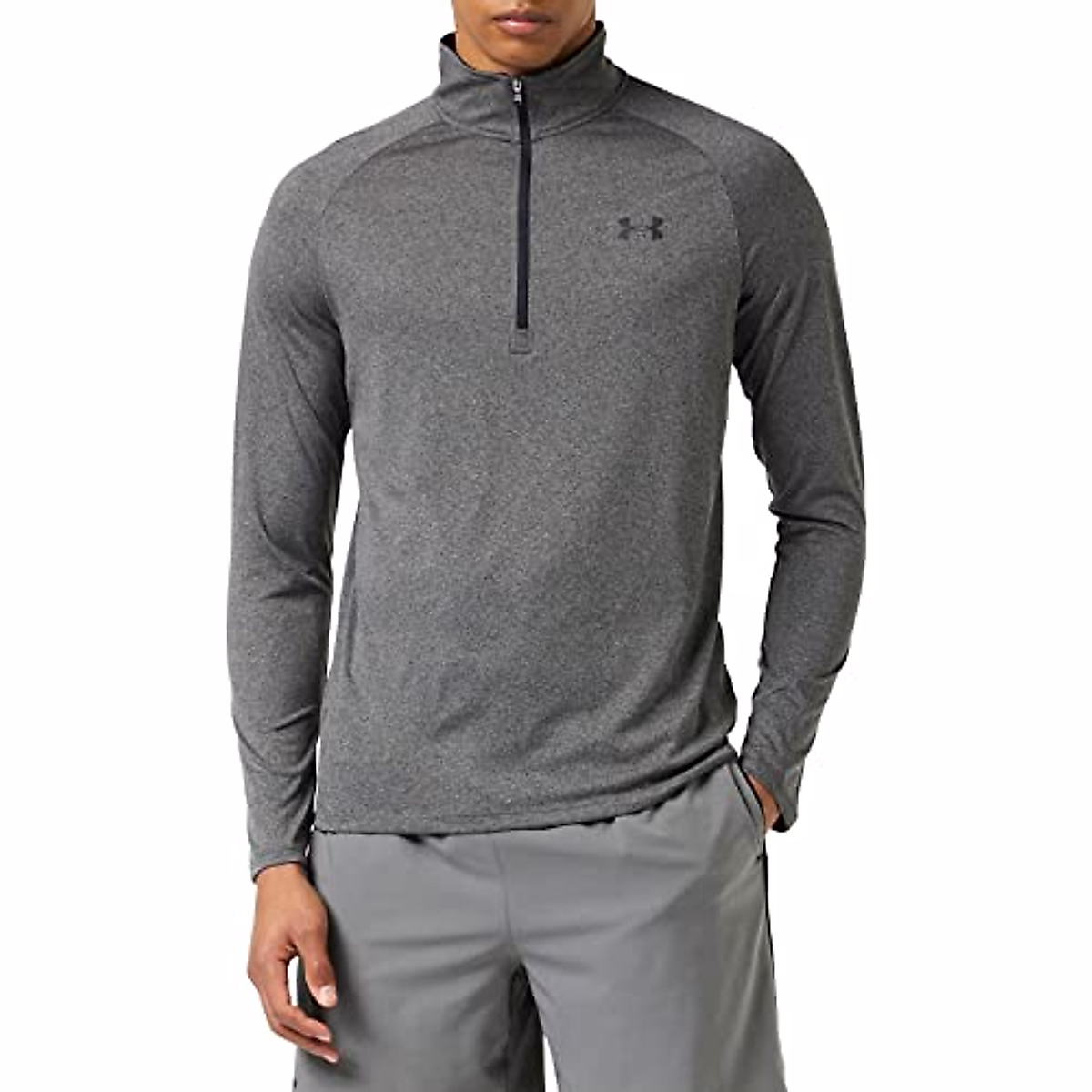 Under Armour Men's Tech 2.0 1/2 Zip-Up Long Sleeve T-Shirt , Carbon Heather (090)/Charcoal , 3X-Large Tall